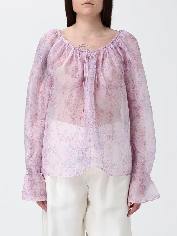 Alberta Ferretti Sheer Floral Print Blouse