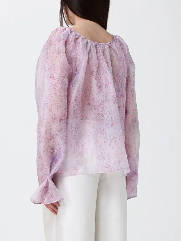 Alberta Ferretti Sheer Floral Print Blouse