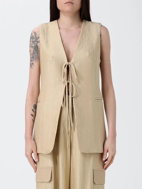 TWINSET V-neck Tailored Waistcoat With Tie Fastening