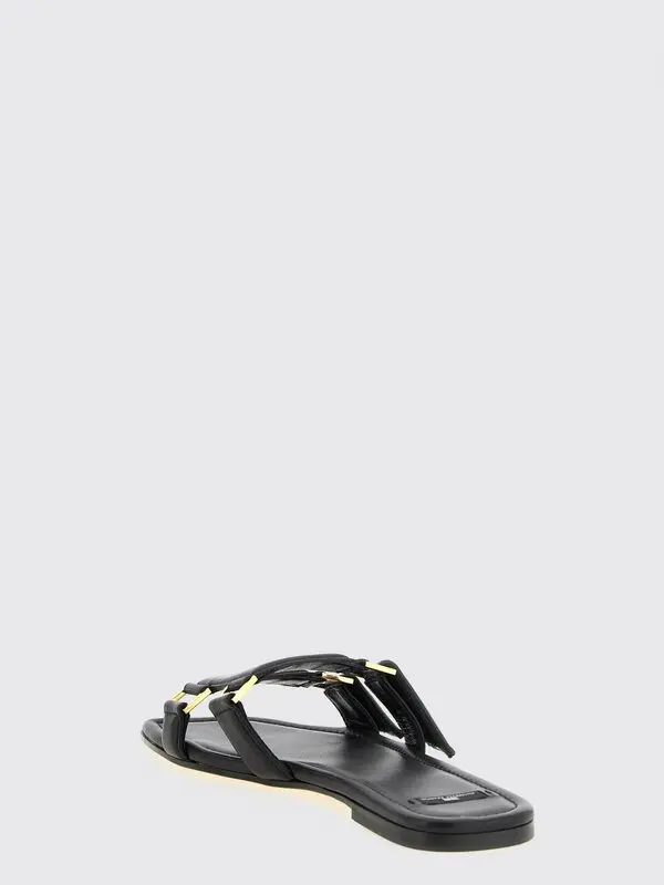 Elisabetta Franchi Sheepskin Leather Mule Sandals