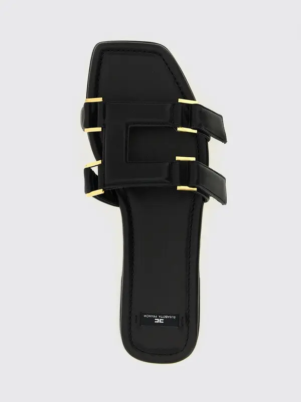 Elisabetta Franchi Sheepskin Leather Mule Sandals