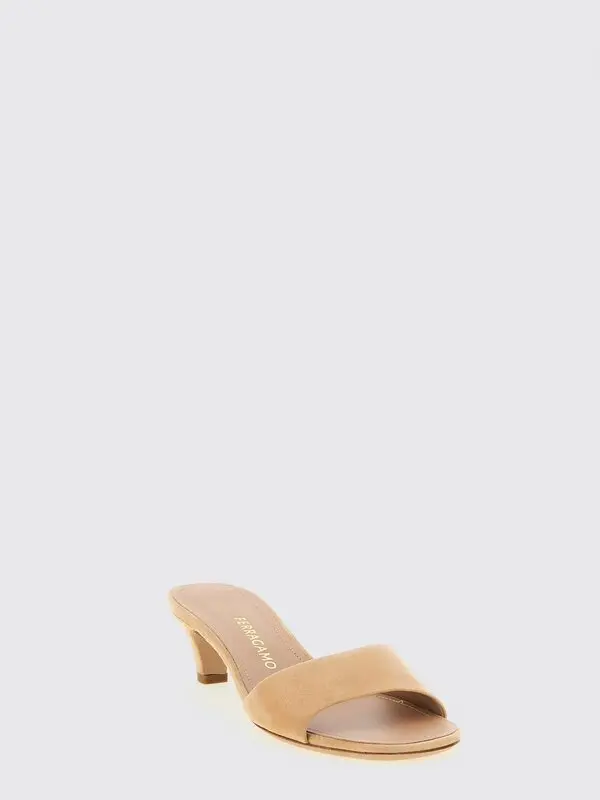 FERRAGAMO Suede Mules - Beige