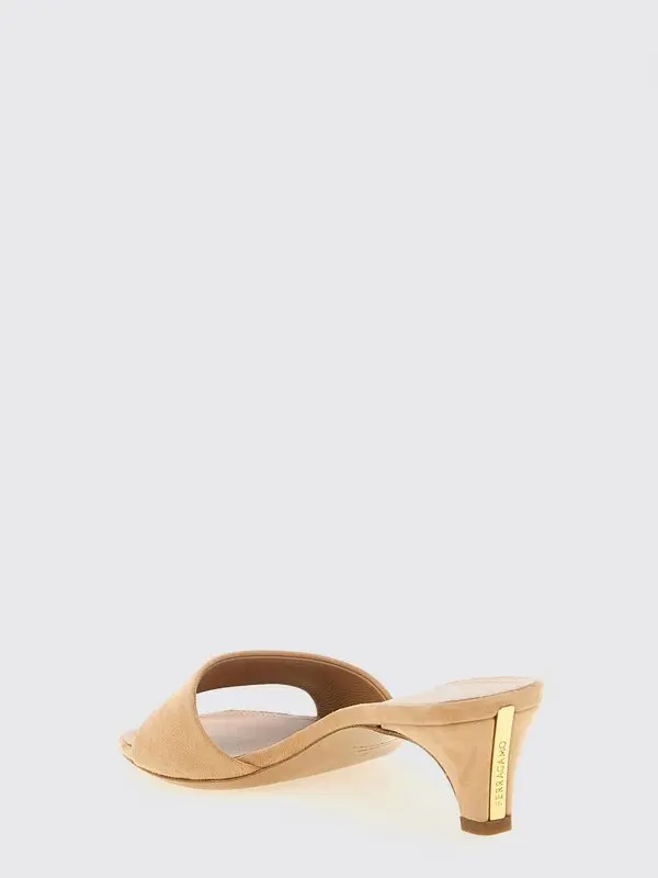 FERRAGAMO Suede Mules - Beige