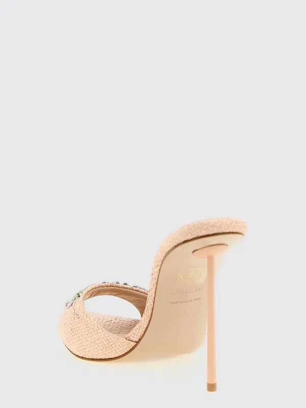 LE SILLA Embellished Raffia Stiletto Sandals