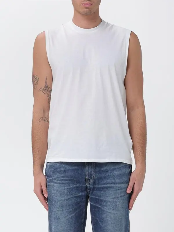 Our Legacy Cotton Tank Top With Crew Neck And Rear Logo - Natural