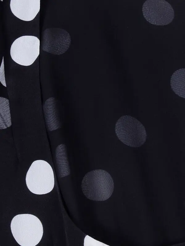 Rixo Polka Dot Viscose Maxi Dress With Ruched Details - Black