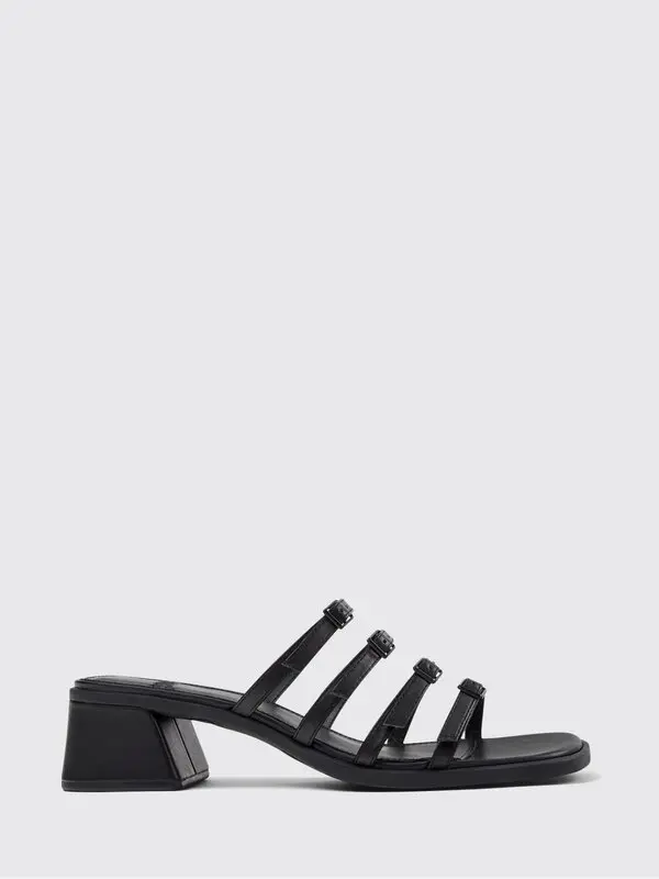 Camper Kora Leather Heeled Sandals - Black