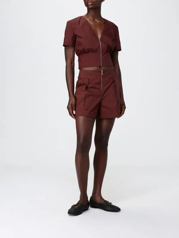 Patrizia Pepe Mid-rise Cotton Shorts With Slant Pockets