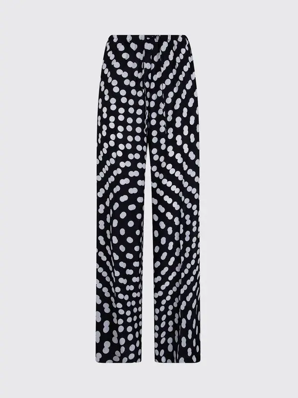 Dries Van Noten Polka Dot Wide Leg Trousers - Black