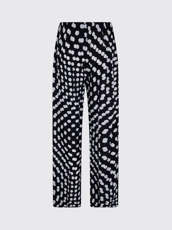 Dries Van Noten Polka Dot Wide Leg Trousers - Black