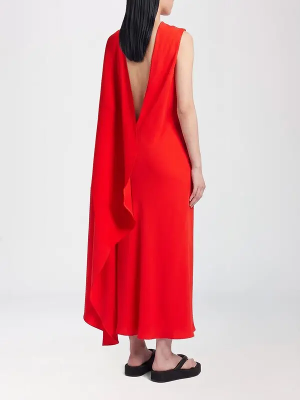 Balenciaga Silk One-shoulder Midi Dress