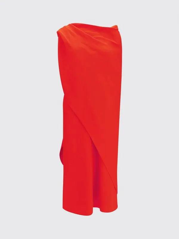Balenciaga Silk One-shoulder Midi Dress