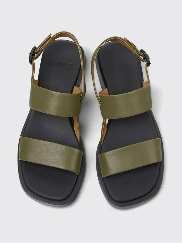 Camper Dana Leather Slingback Sandal - Green