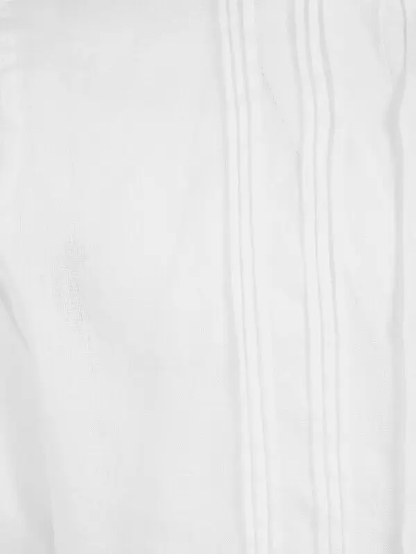 TINTORIA MATTEI 954 Slim Fit Linen Shirt With Mandarin Collar And Plastron - White