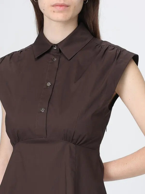 Liu Jo Sleeveless Cotton Shirtdress - Brown