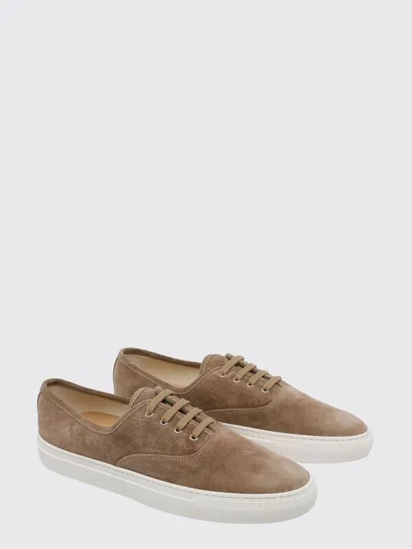 COMMON PROJECTS Low-top Suede Sneakers With Foil-stamped Logo - Beige