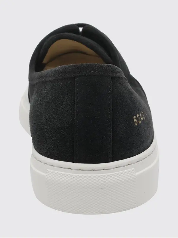 COMMON PROJECTS Low-top Suede Sneakers With Foil-stamped Logo - Black