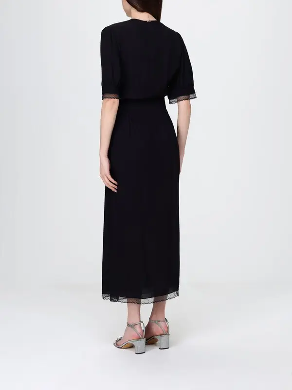 TWINSET Viscose Midi Sheath Dress With V-neck And Short Sleeves