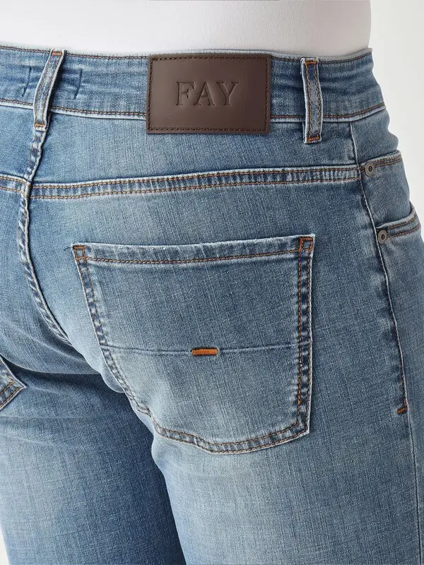 FAY Stretch Slim Fit Jeans - Denim