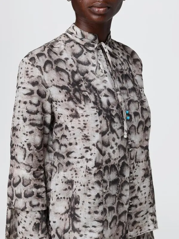Pinko Crepe Shirt With Snake Print