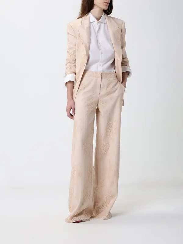 ANIYE BY Cropped Embroidered Lace Blazer With Peak Lapels