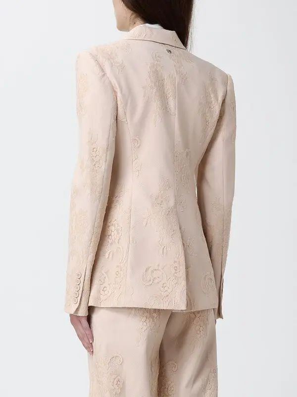 ANIYE BY Cropped Embroidered Lace Blazer With Peak Lapels