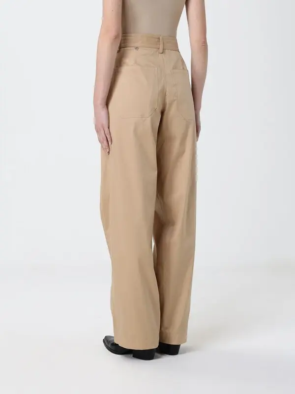ANIYE BY Wide Leg Cotton Blend Trousers - Beige