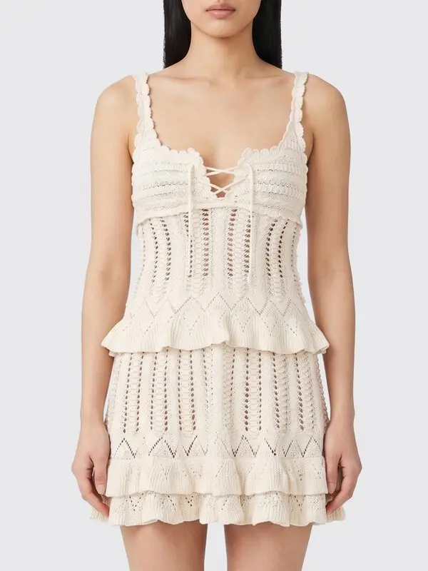 Isabel Marant Étoile Cropped Knit Top With Square Neckline - Beige