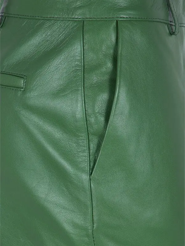 THE FRANKIE SHOP Cropped Fit Leather Trousers