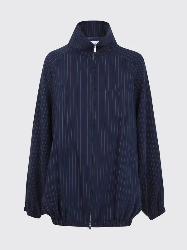 THE FRANKIE SHOP Striped Polyester Bomber Jacket - Blue