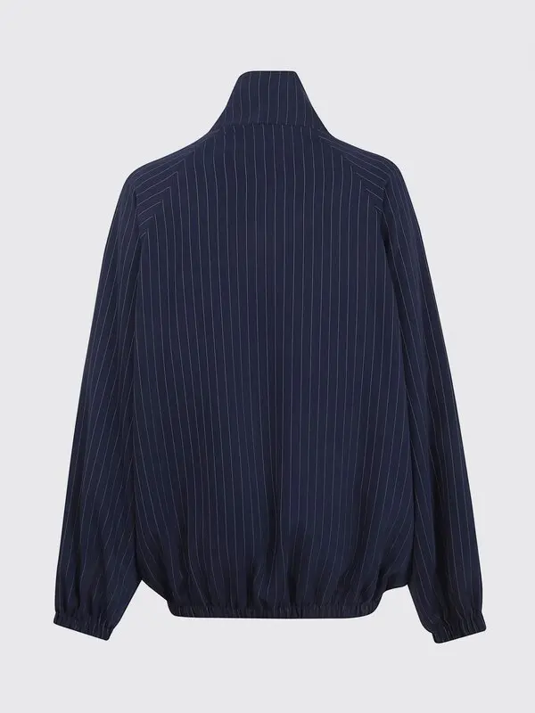 THE FRANKIE SHOP Striped Polyester Bomber Jacket - Blue