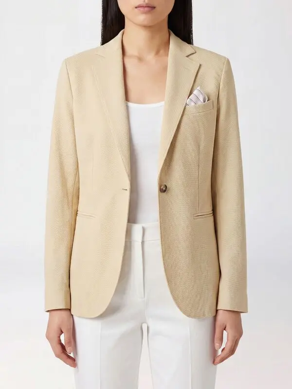 CIRCOLO 1901 Textured Single-breasted Jacket - Biscuit