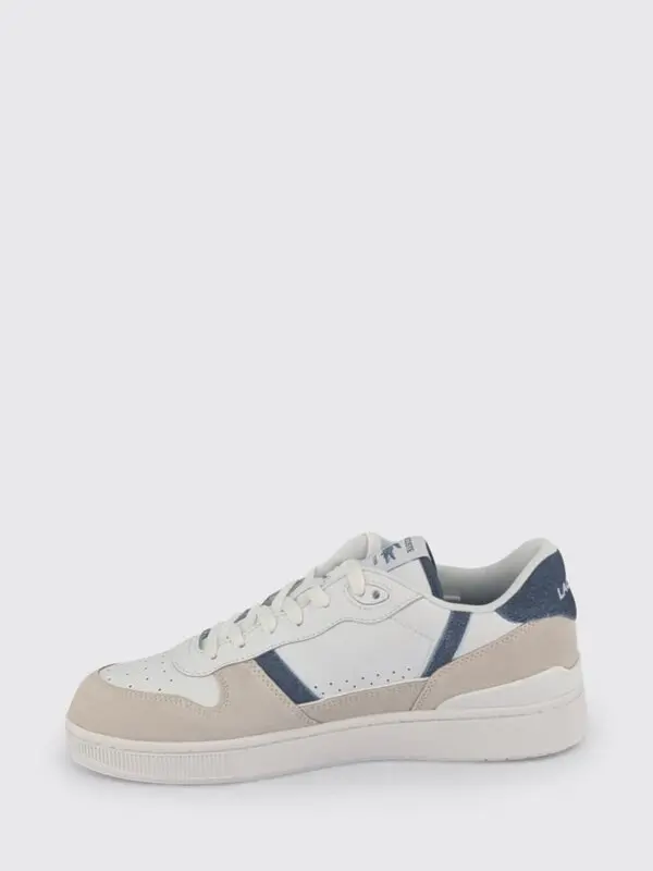 Lacoste T-clip Set Bicolour Leather And Suede Trainers With Logo - White