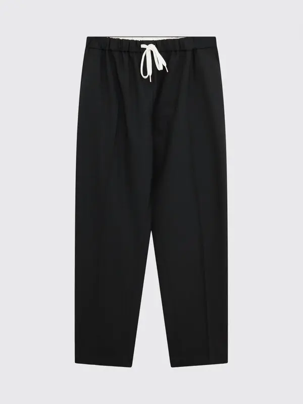 MAISON MARGIELA Drawstring Trousers In Stretch Wool Blend - Black