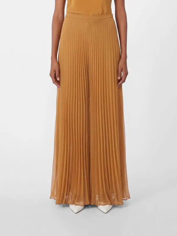 Max Mara Wide Leg Pleated Trousers - Brown