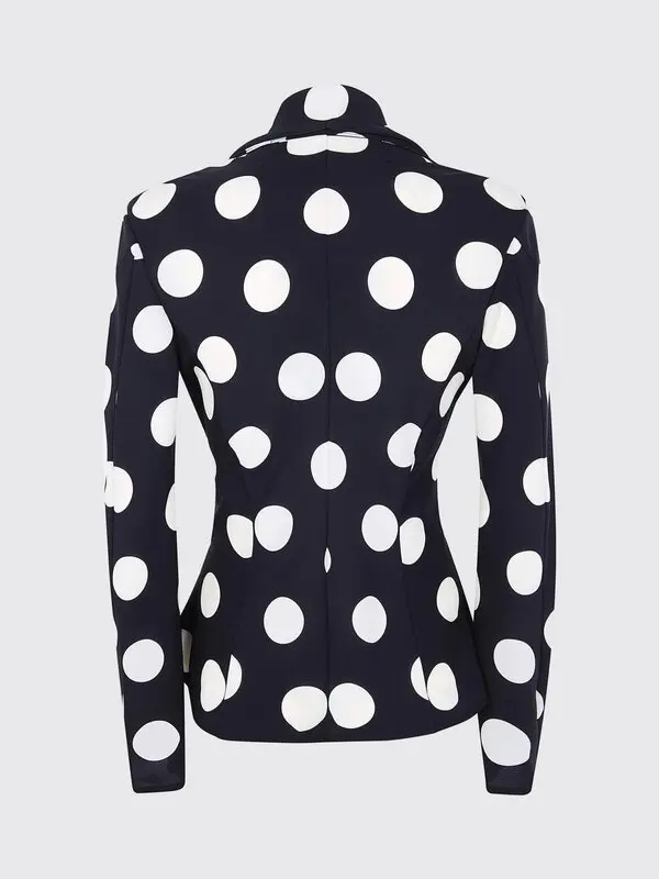 Junya Watanabe Slim Fit Polka Dot Asymmetrical Blazer - Black