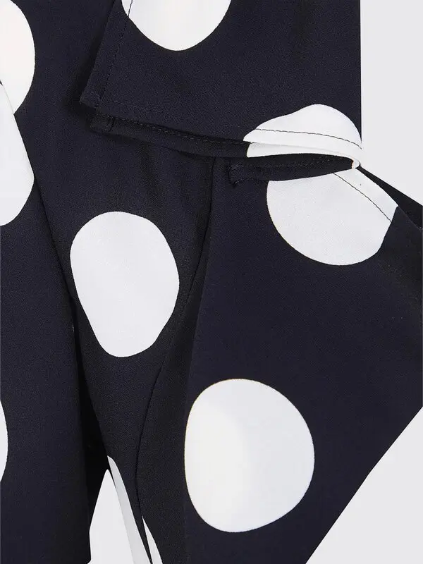 Junya Watanabe Slim Fit Polka Dot Asymmetrical Blazer - Black