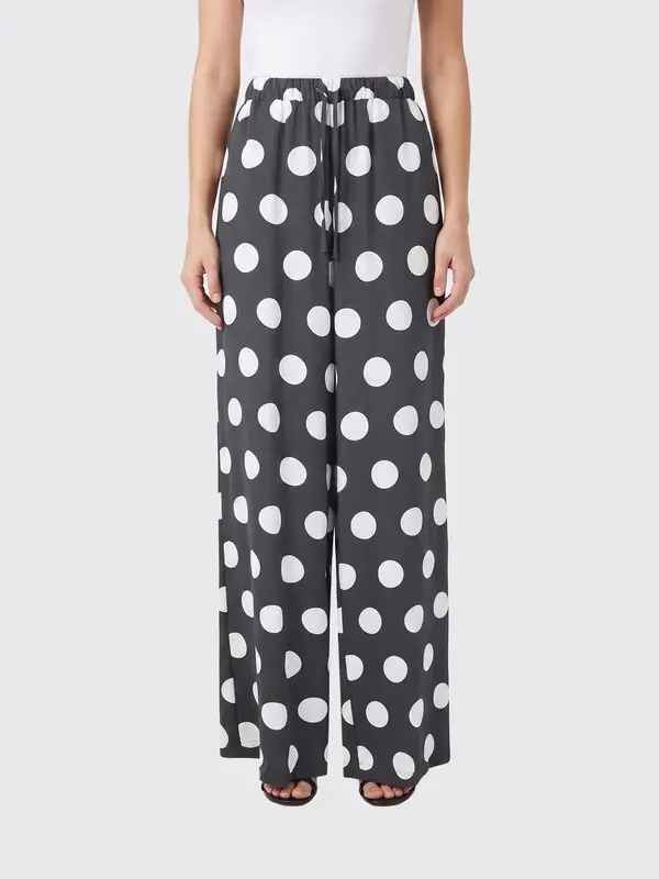 Junya Watanabe Polka Dot Wide-leg Jersey Trousers With Drawstring Waist - Black