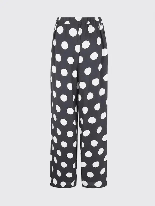 Junya Watanabe Polka Dot Wide-leg Jersey Trousers With Drawstring Waist - Black