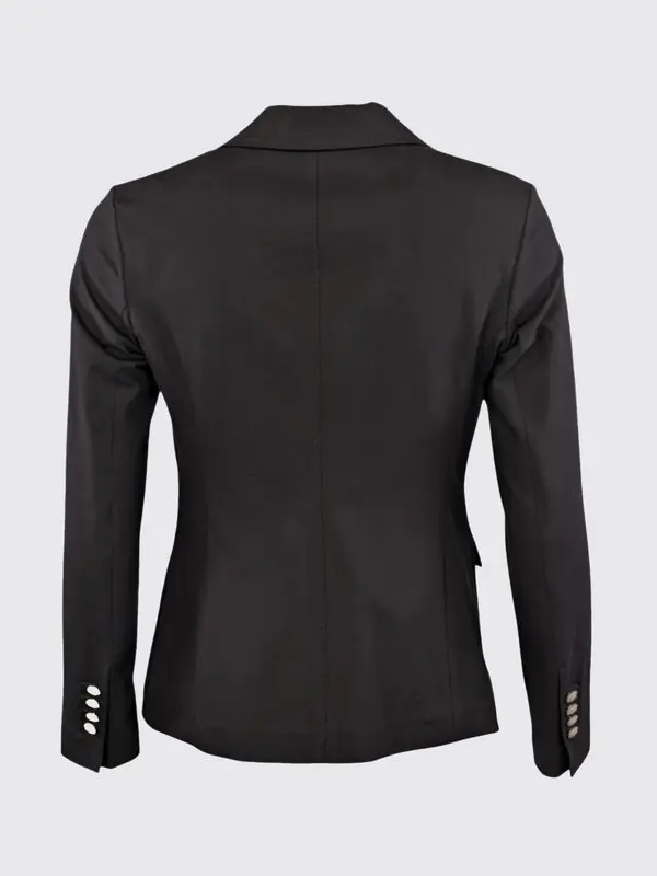 CIRCOLO 1901 Single-breasted One-button Stretch Cotton Blazer With Notched Lapel - Black