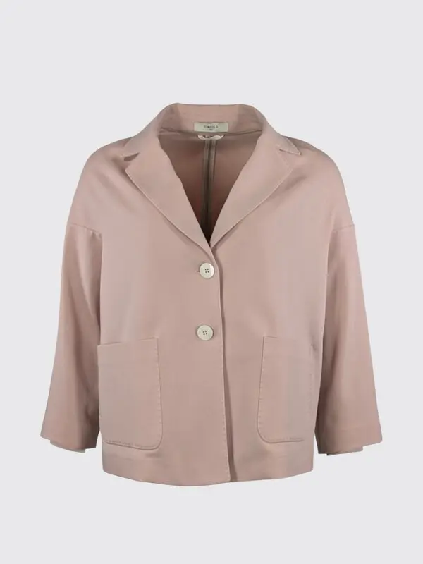 CIRCOLO 1901 Single-breasted Stretch Cotton Blazer With Dropped Shoulders