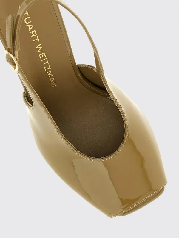 STUART WEITZMAN Val Patent Leather Slingback Sandals - Green