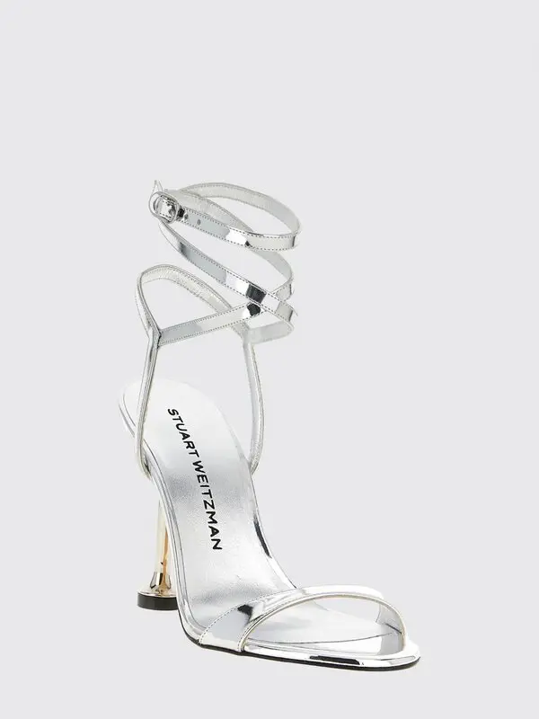 STUART WEITZMAN Nudistini Patent Leather Ankle Strap Sandals