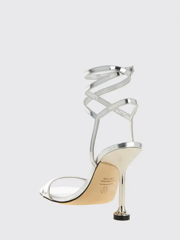 STUART WEITZMAN Nudistini Patent Leather Ankle Strap Sandals