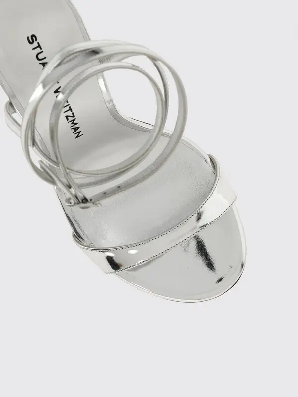 STUART WEITZMAN Nudistini Patent Leather Ankle Strap Sandals