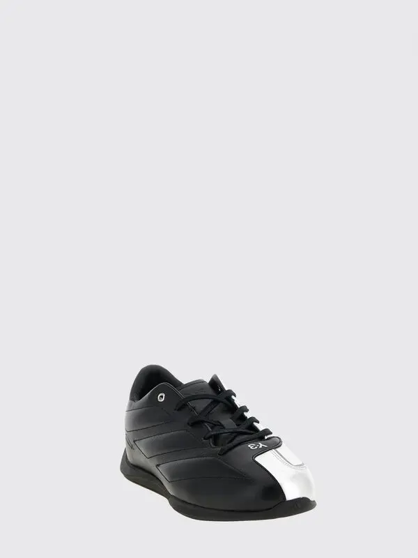 Y3 Feroza Lo Calfskin Leather Trainers With Contrast Logo - Black