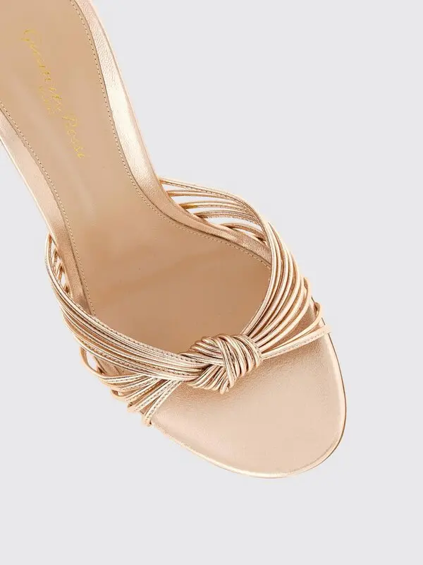 GIANVITO ROSSI Sofia Laminated Nappa Leather High-heeled Mules - Pink