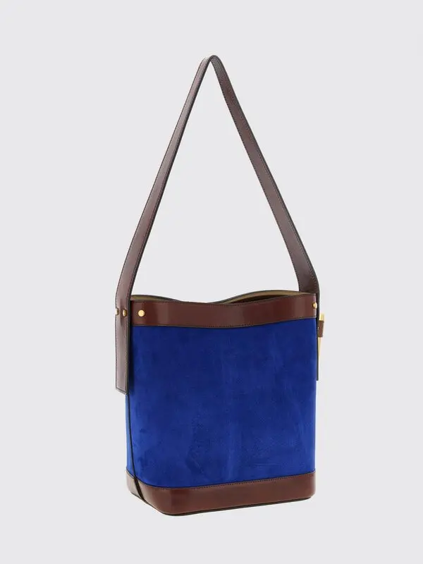 Versace Pivot Suede Bucket Bag - Blue
