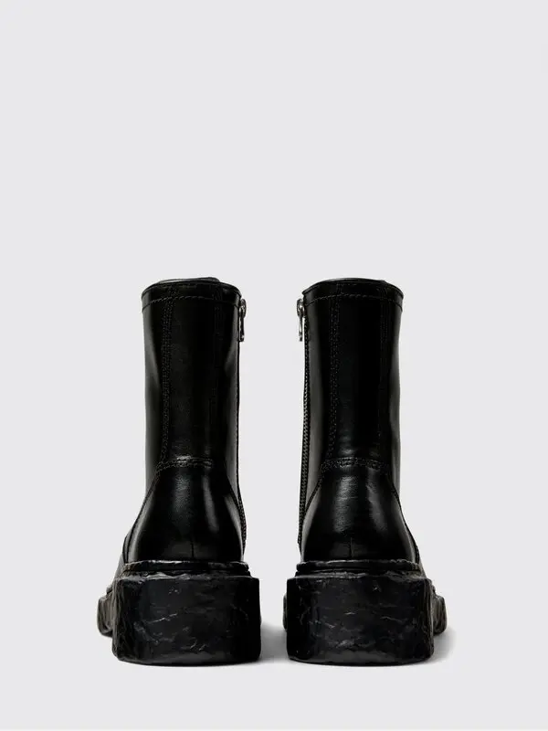 Camper Vamonos Leather Combat Boots - Black