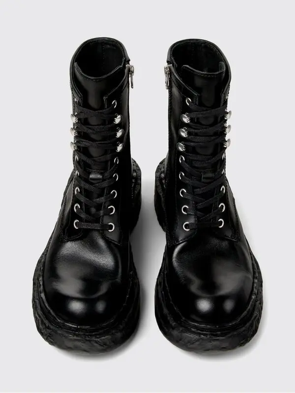 Camper Vamonos Leather Combat Boots - Black